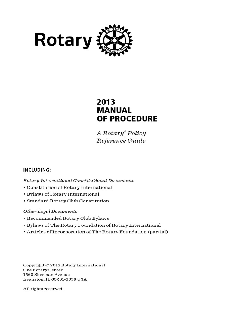 2013 Rotary Manual of Procedure | Board Of Directors | Government