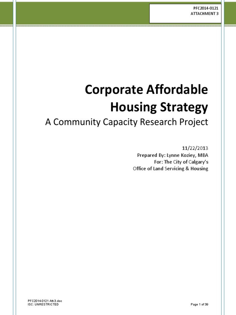 Affordable Housing Report | PDF | Affordable Housing | Strategic Management
