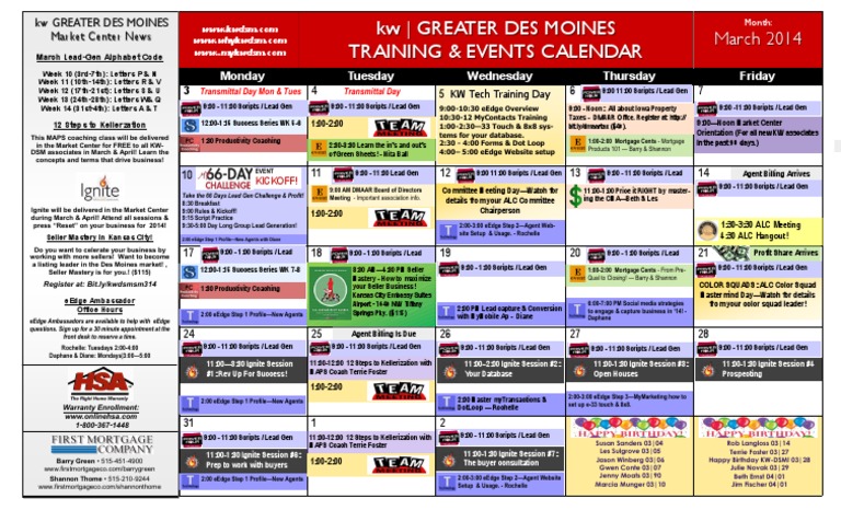 Training Calendar March 2014 Final | PDF | Business | Business (General)