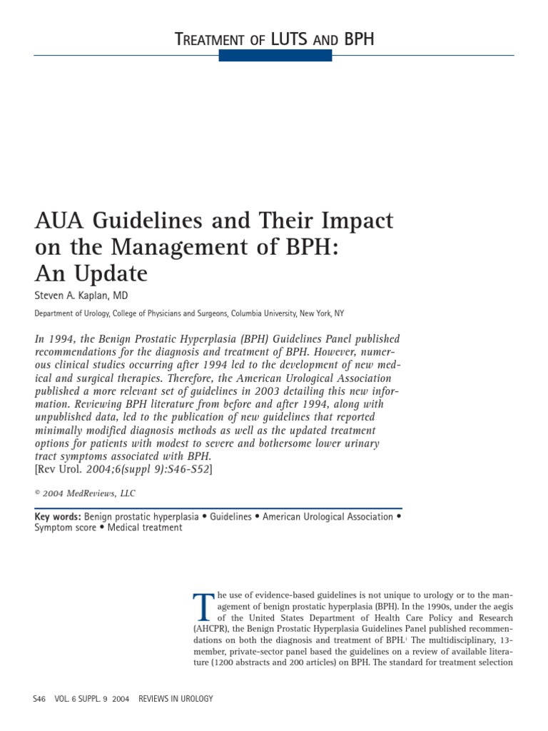 Guideline BPH | PDF | Prostate Cancer | Prostate Specific Antigen