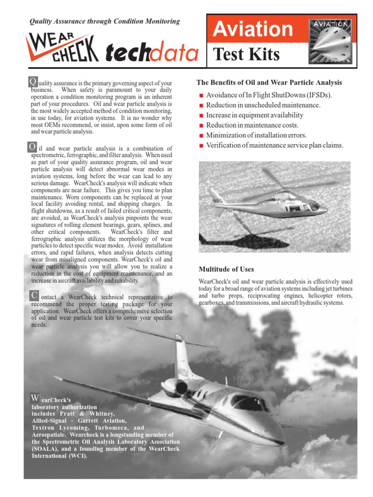 Aviation: Test Kits | PDF | Wear | Reliability Engineering