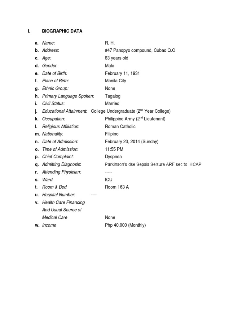 SAMPLE Case Presentation | PDF | Patient | Perception