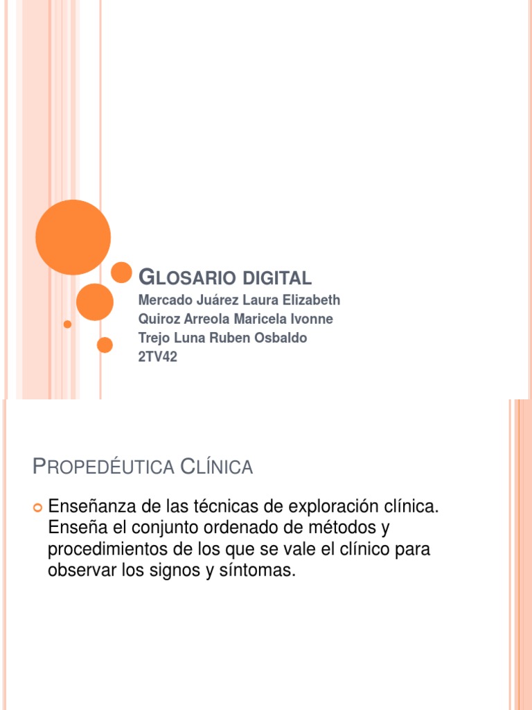 Glosario de Términos Clínicos Esenciales | PDF | Clínica | Medicina CLINICA