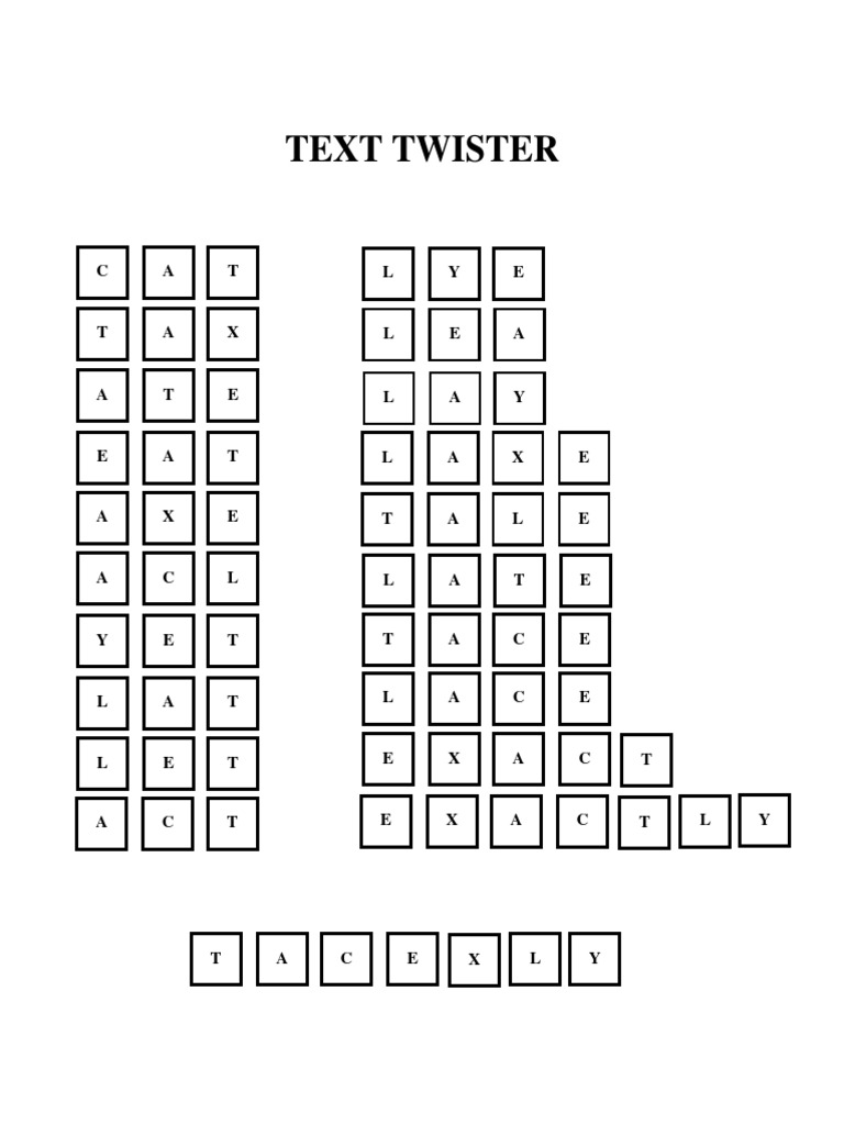 Text Twister Word Puzzle Game | PDF | Art