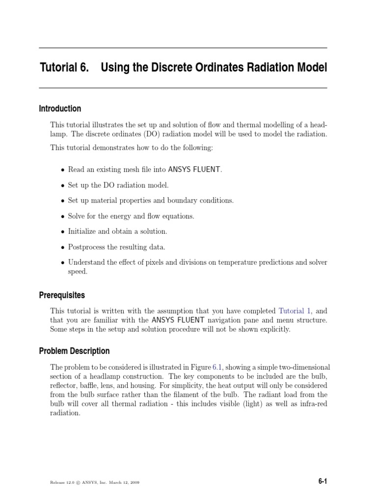 Tutorial 6. Using The Discrete Ordinates Radiation Model | PDF | Heat ...