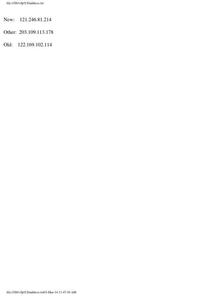 IP Address Change Log | PDF