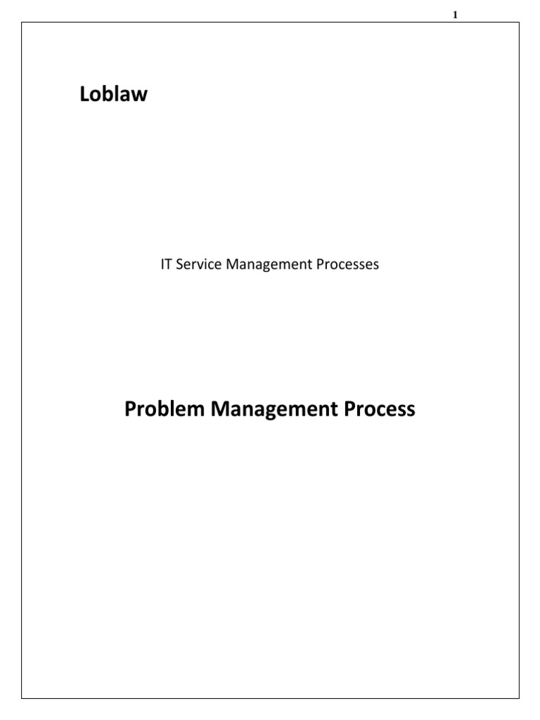 Problem Management Process Ver1.0 | PDF | Incident Management | Itil