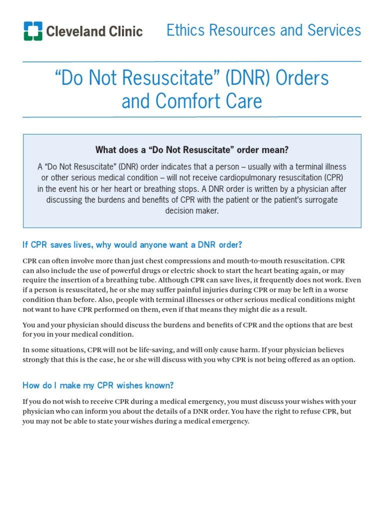 DNR Handout 4 - 28 | PDF | Cardiopulmonary Resuscitation | Service ...