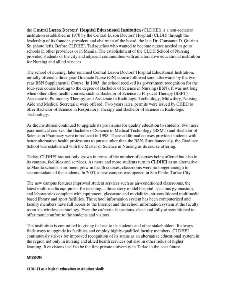 CLDHEI Established in 1976 to Provide Nursing and Healthcare Education ...