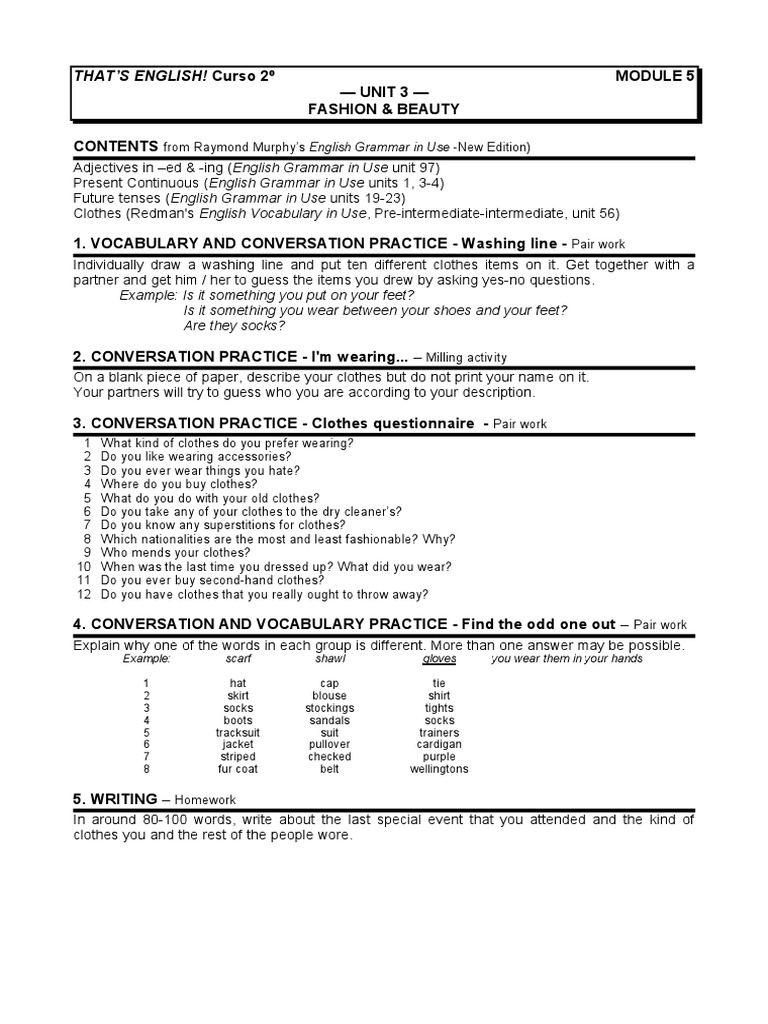 Mod 5 Unit 3 | PDF | English Grammar | Language Mechanics