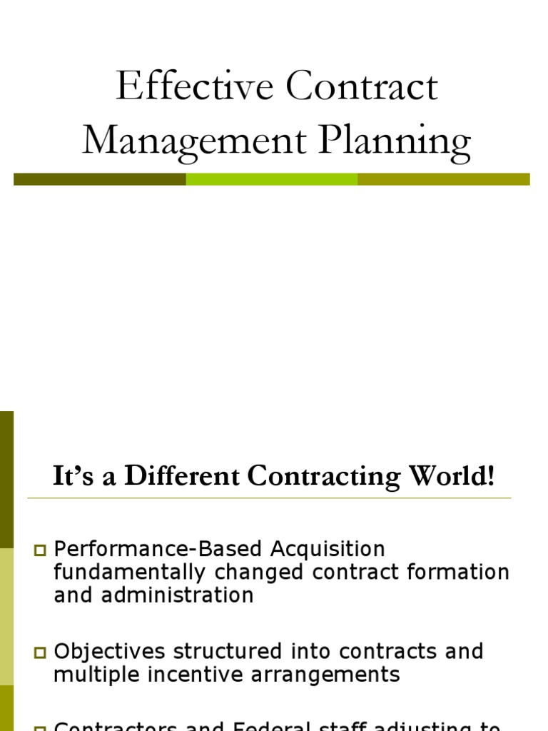 Performance-Based Contract Management Guide | PDF | Quality Assurance ...
