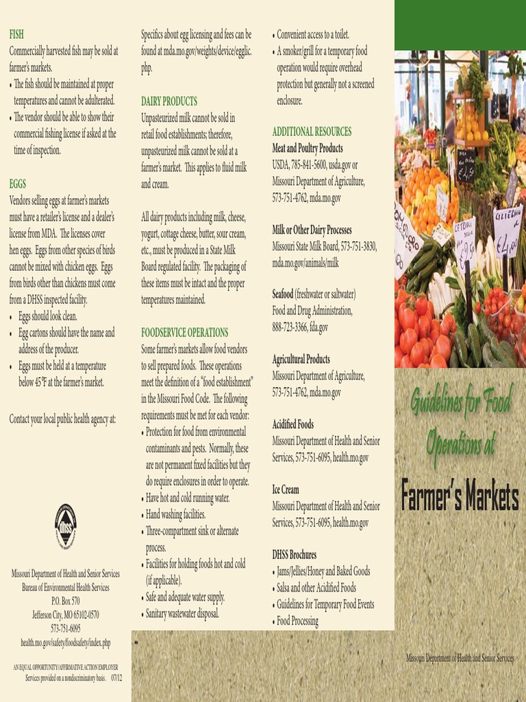 Farmers Markets Brochure | PDF | Farmers' Market | Fruit Preserves