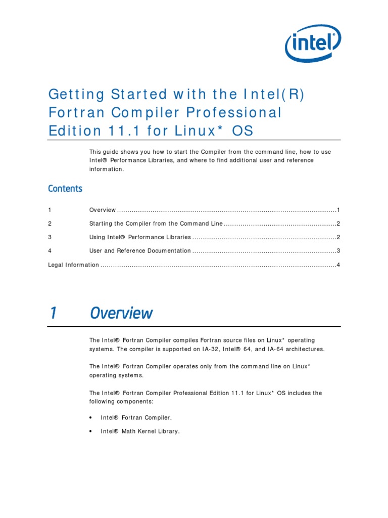 Getting Started With The Intel (R) Fortran Compiler Professional ... Getting Started With The Intel (R) Fortran Compiler Professional ...