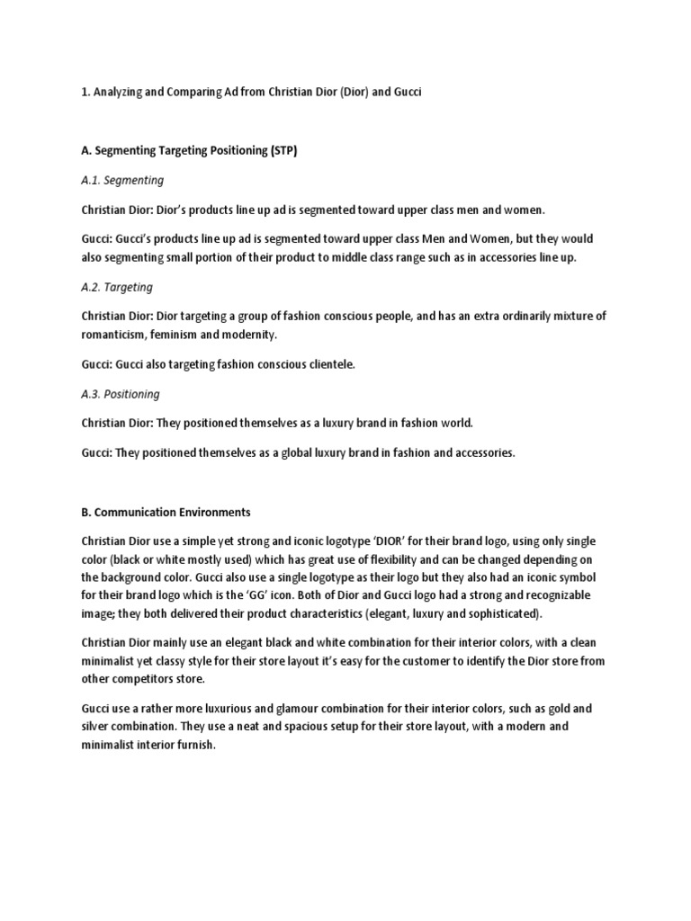 Comparing the Segmentation, Targeting, Positioning and Marketing ...