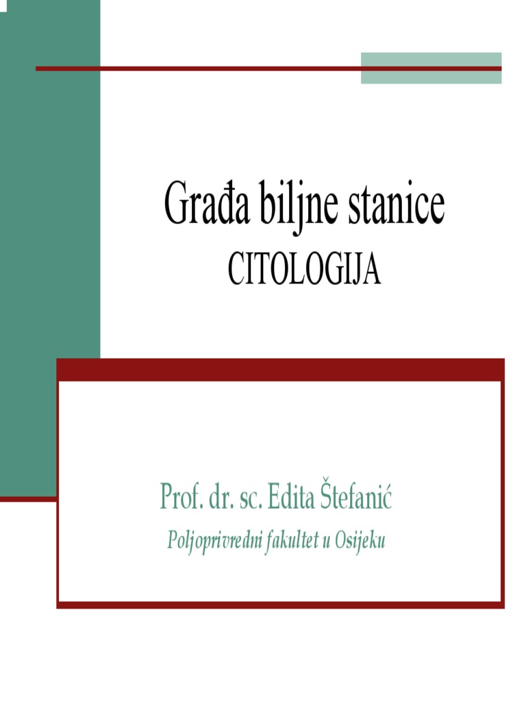 Građa Biljne Stanice | PDF