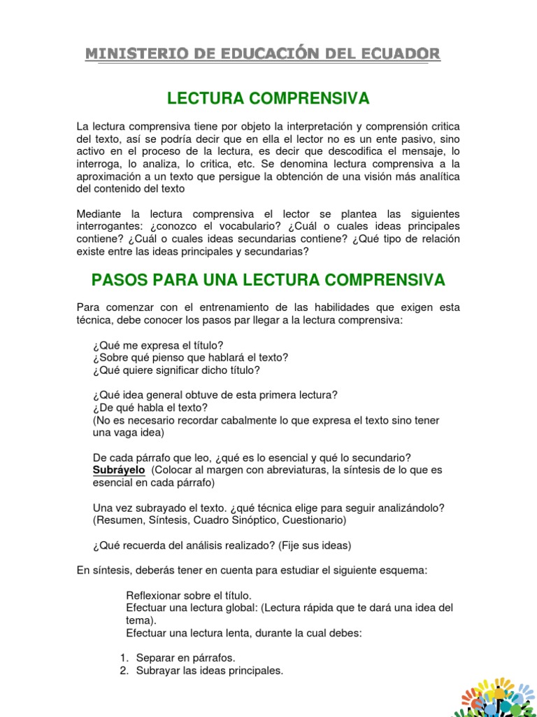 Lectura Comprensiva | PDF | Crecimiento personal y profesional ...