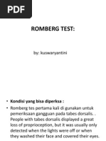 Romberg Balance Test PDF | PDF | Neurological Disorders | Diseases And ...