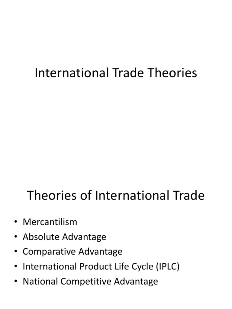 Theories of International Trade: A Comprehensive Overview of Mercantilism, Absolute Advantage ...