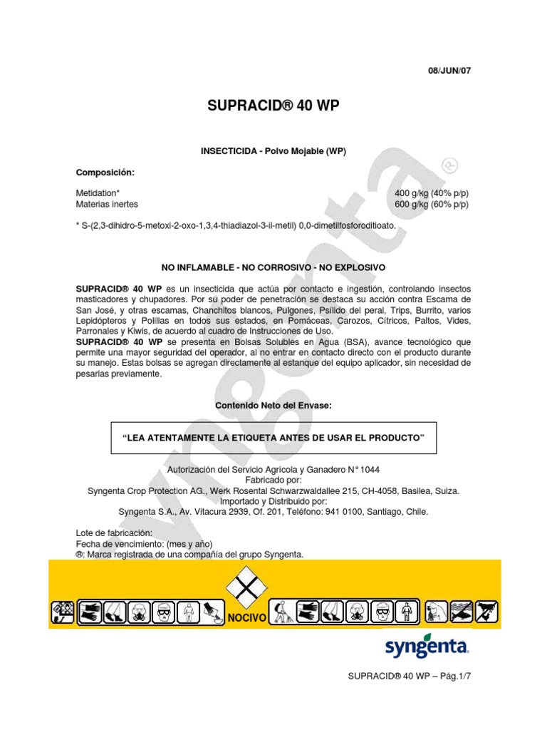 Supracid 40 WP | PDF
