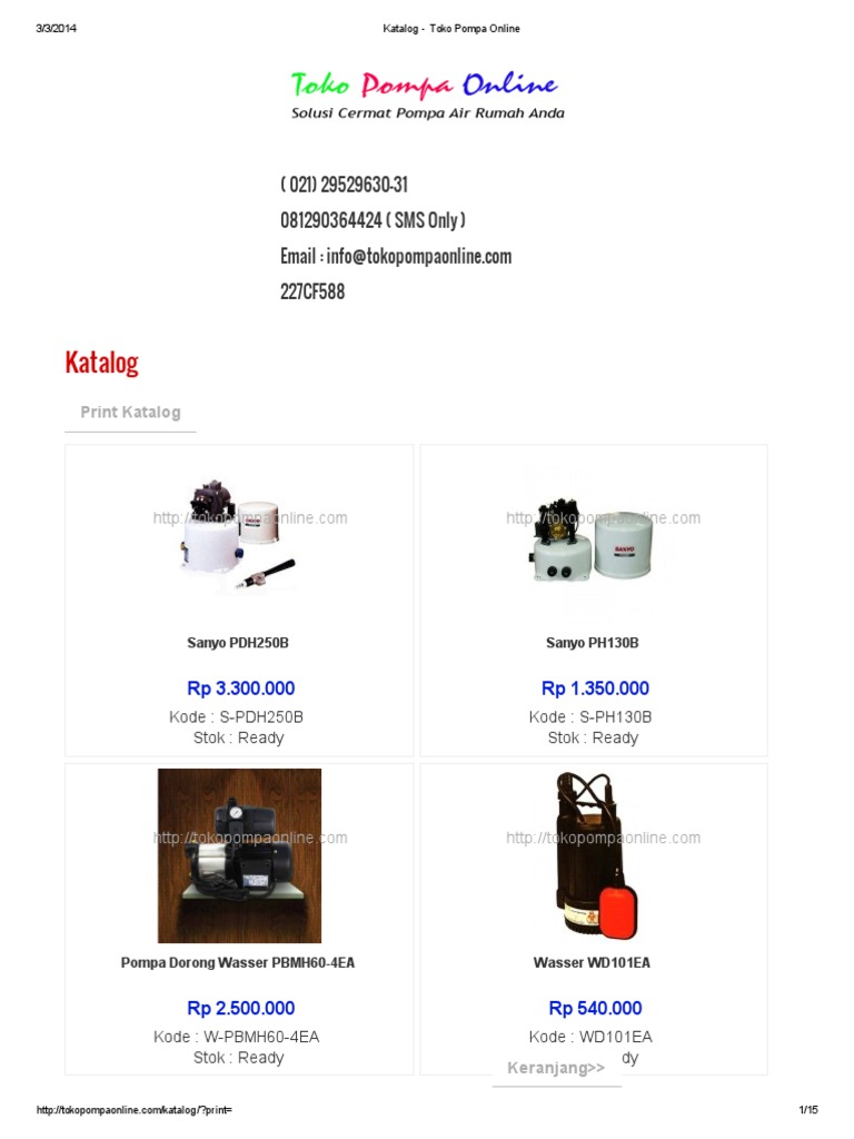 Katalog - Toko Pompa Online | PDF | Business