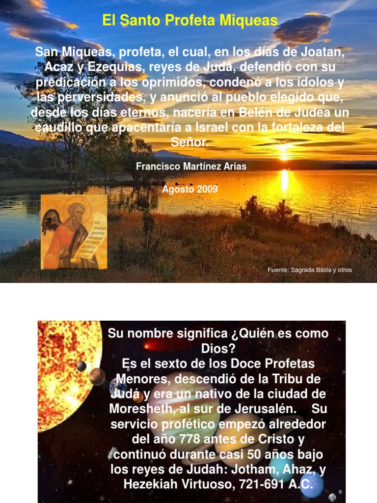 Profecías y Vida del Profeta Miqueas | PDF | Biblia | Religión y creencia