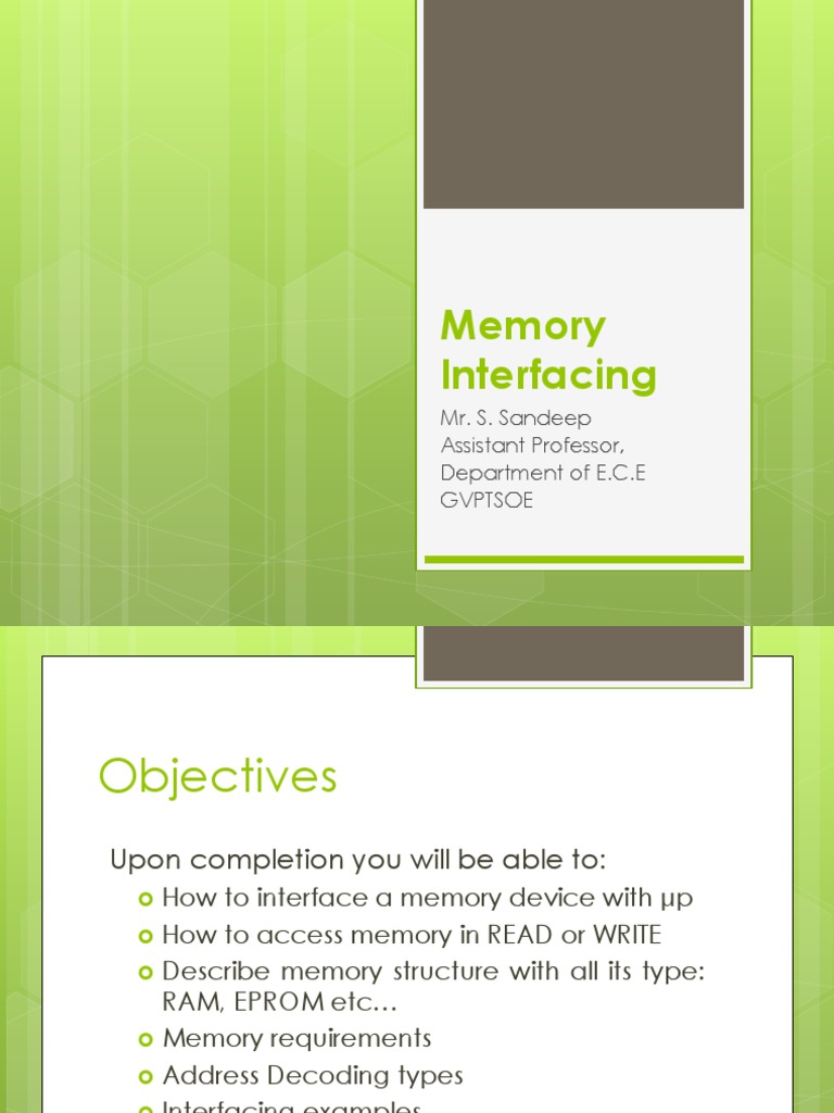 Memory Interfacing | PDF | Computer Data Storage | Random Access Memory Memory Interfacing | PDF | Computer Data Storage | Random Access Memory