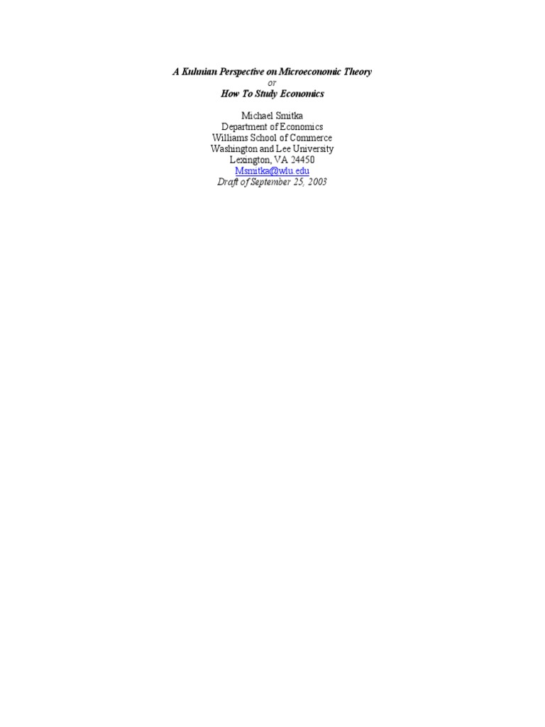 Smitka, M. A Kuhnian Perspective On Microeconomic Theory or How To ...