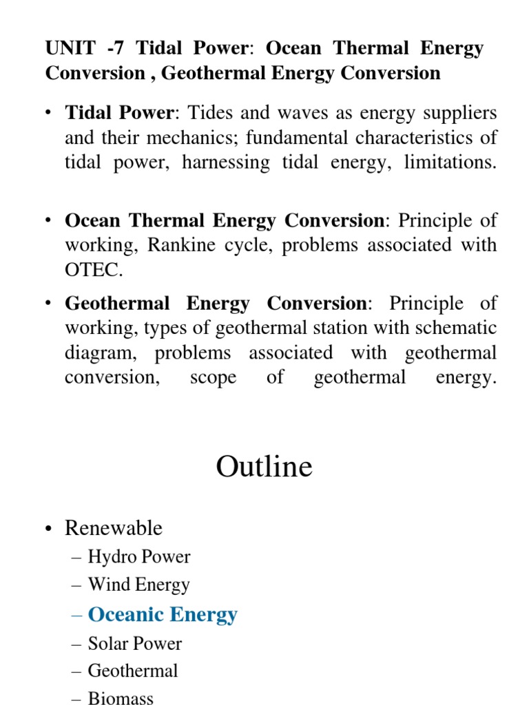 Tidal Power and Ocean Thermal Energy | PDF | Geothermal Energy | Tide