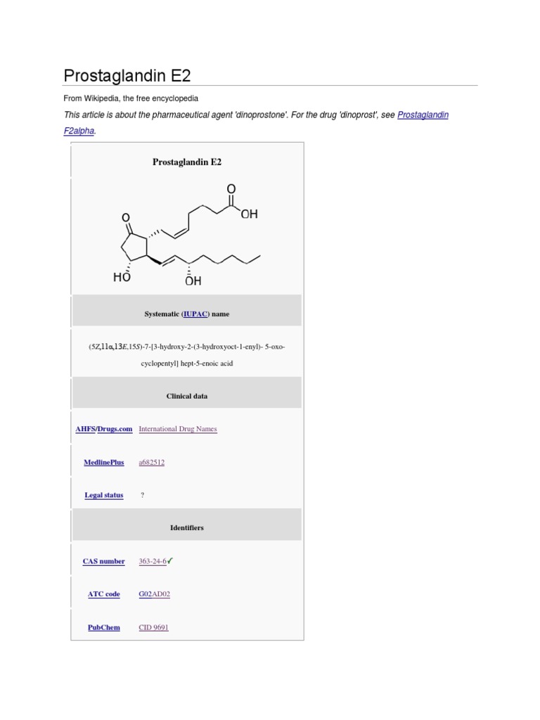 Prostaglandin E2 | PDF | Cardiovascular System | Drugs