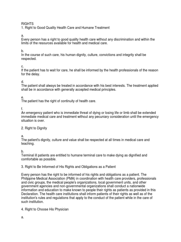 Rights and Obligations of Patients | Patient | Informed Consent