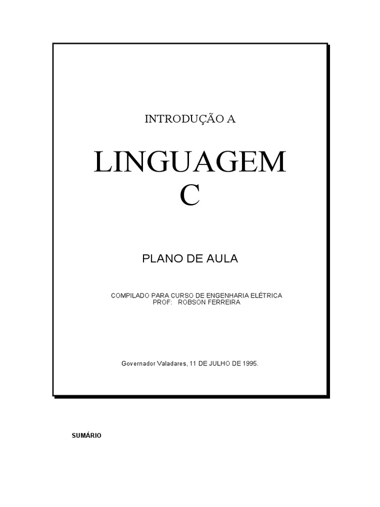 Apostila de Linguagem de Programação em C | PDF | C (linguagem de ...