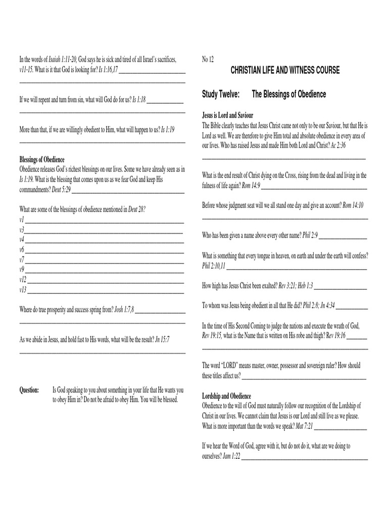 Blessings of Obedience | PDF | Blessing | Gospel Of Matthew