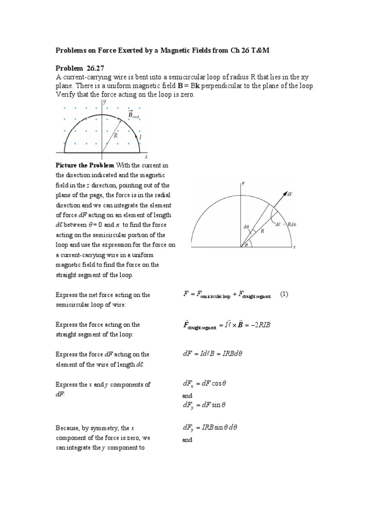 Problems Magnetic Fields Sol | PDF | Magnetic Field | Force