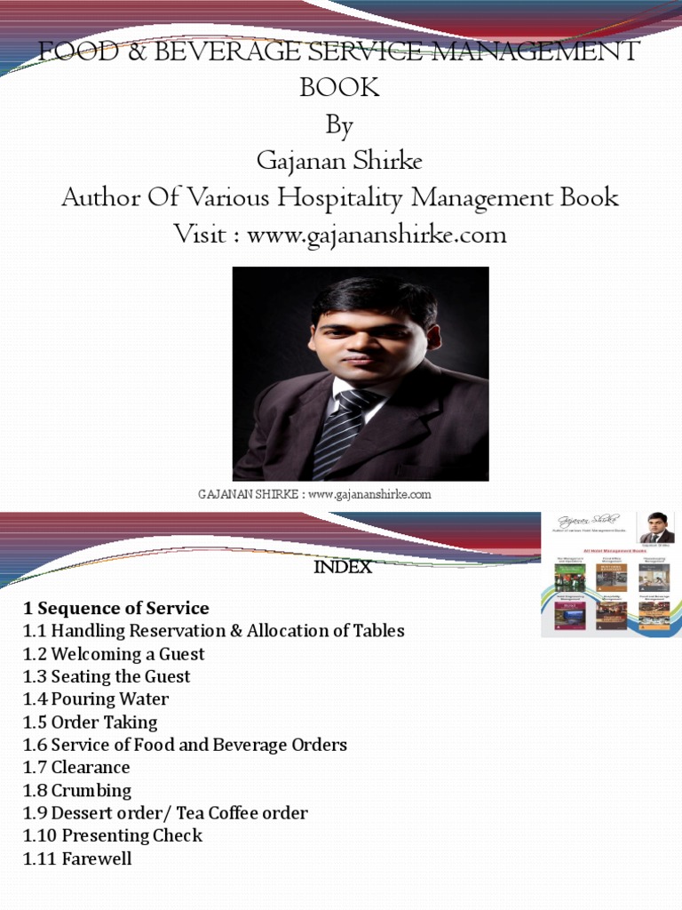 Food and Beverage Service Management Book | Download Free PDF ...