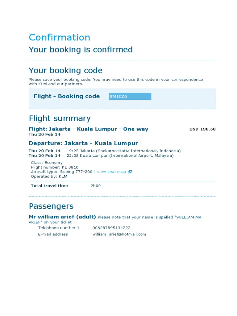 Klm Ticket