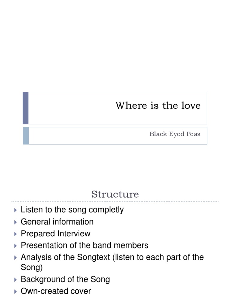 Where Is The Love: Black Eyed Peas | PDF