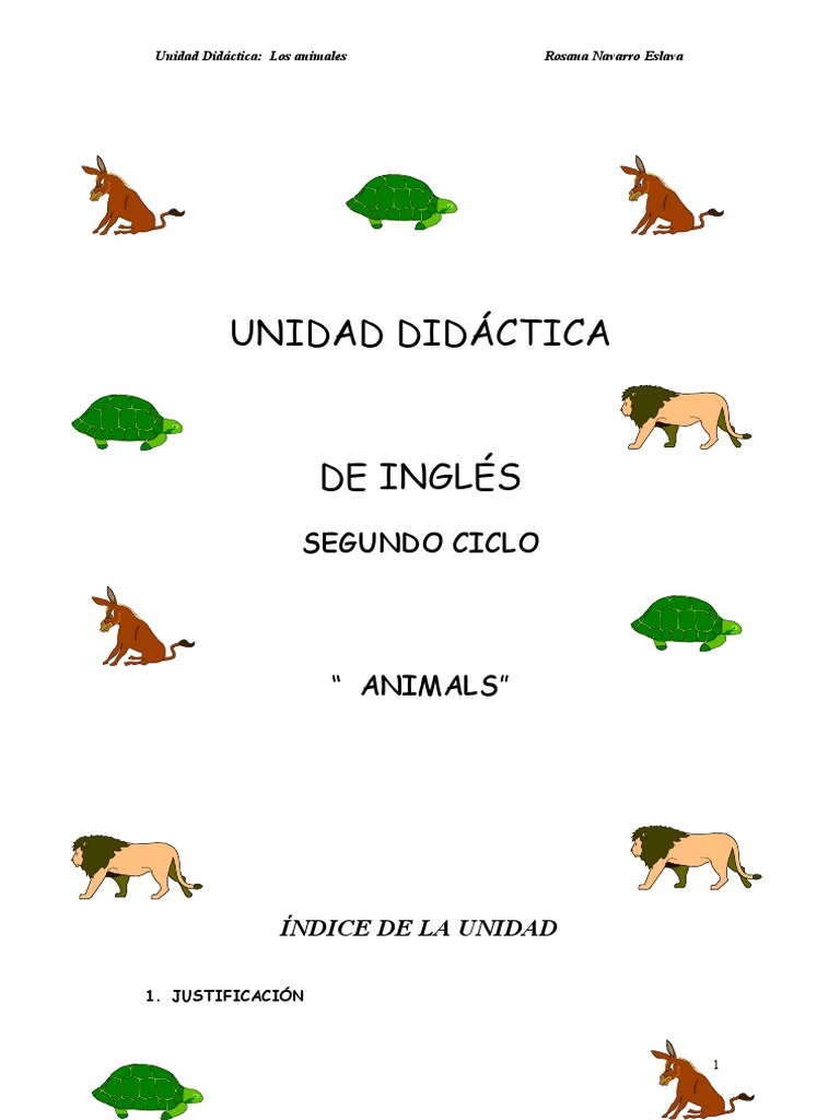 Unidad Didáctica Animals | PDF | Comunicación | Cognición