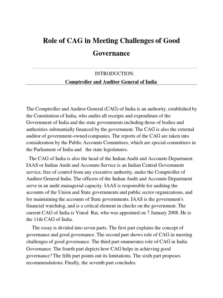 CAG in Corporate Governance | PDF | Good Governance | Governance