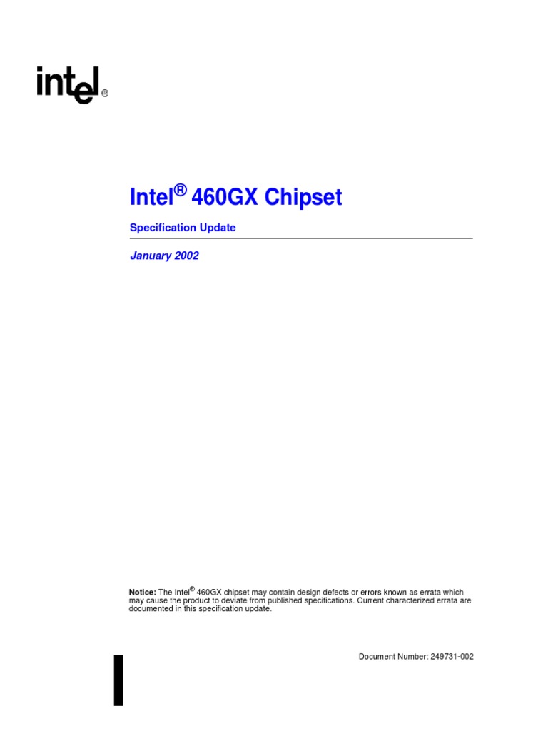 Intel 460GX Chipset Guide | PDF | Usb | Specification (Technical Standard)