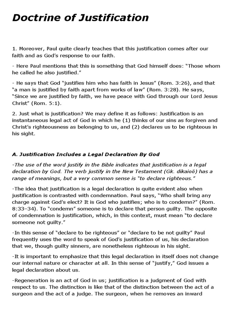 Understanding the Doctrine of Justification | PDF | Justification ...