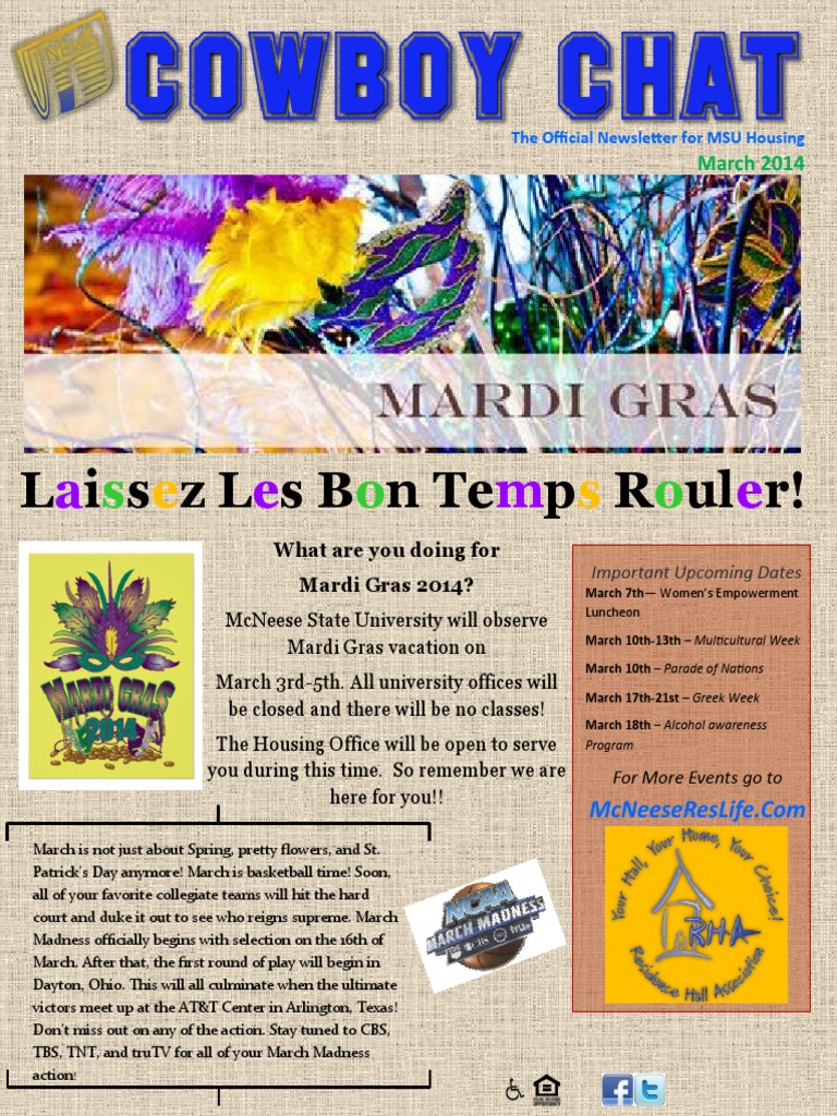 The Official Newsletter of McNeese Student Housing & Residence Life ...