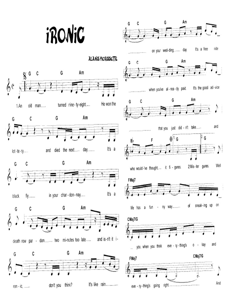Alanis Morissette - Ironic | PDF