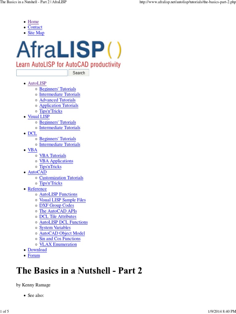 02 The Basics in A Nutshell - Part 2 - AfraLISP | PDF | Autodesk | Computing