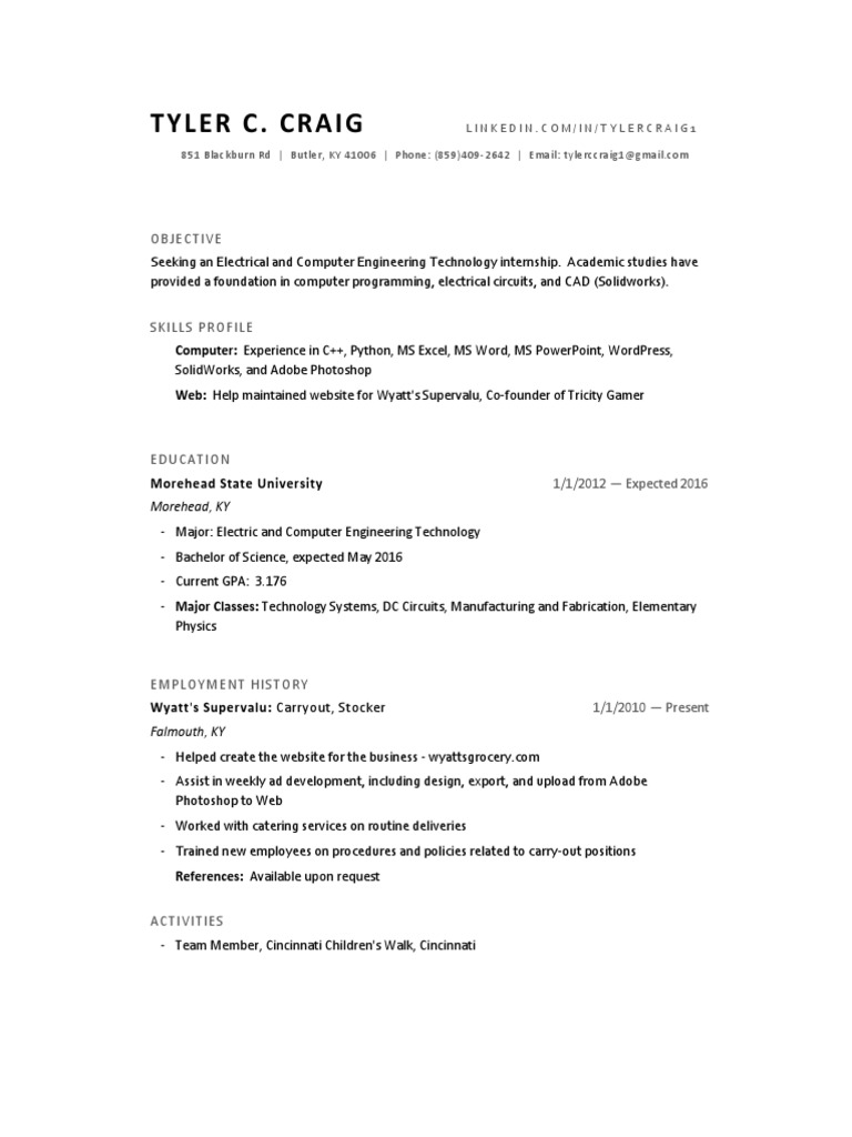 Tyler Craig Resume | PDF