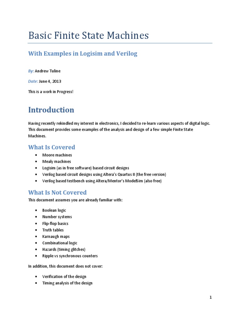 Finite State Machine Examples | PDF | Electronic Design | Digital ...