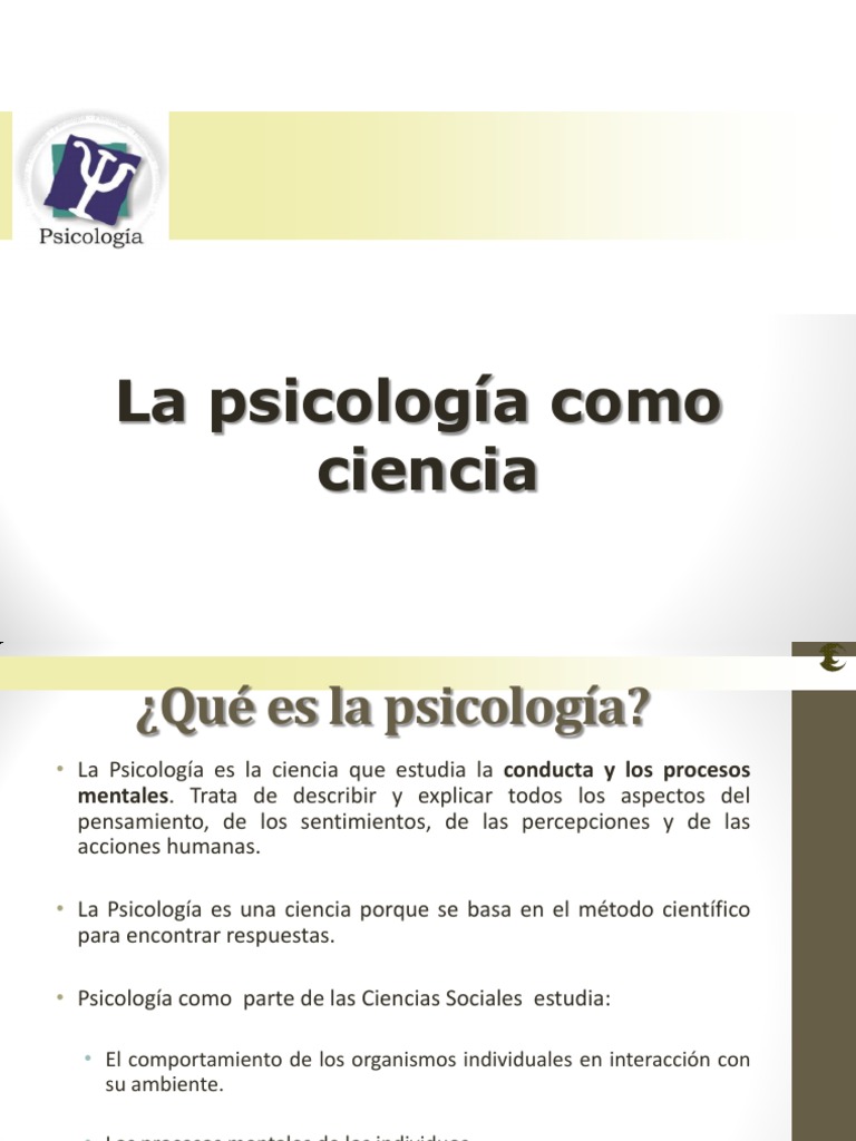 La Psicología Como Ciencia | PDF | Comportamiento | Sicología