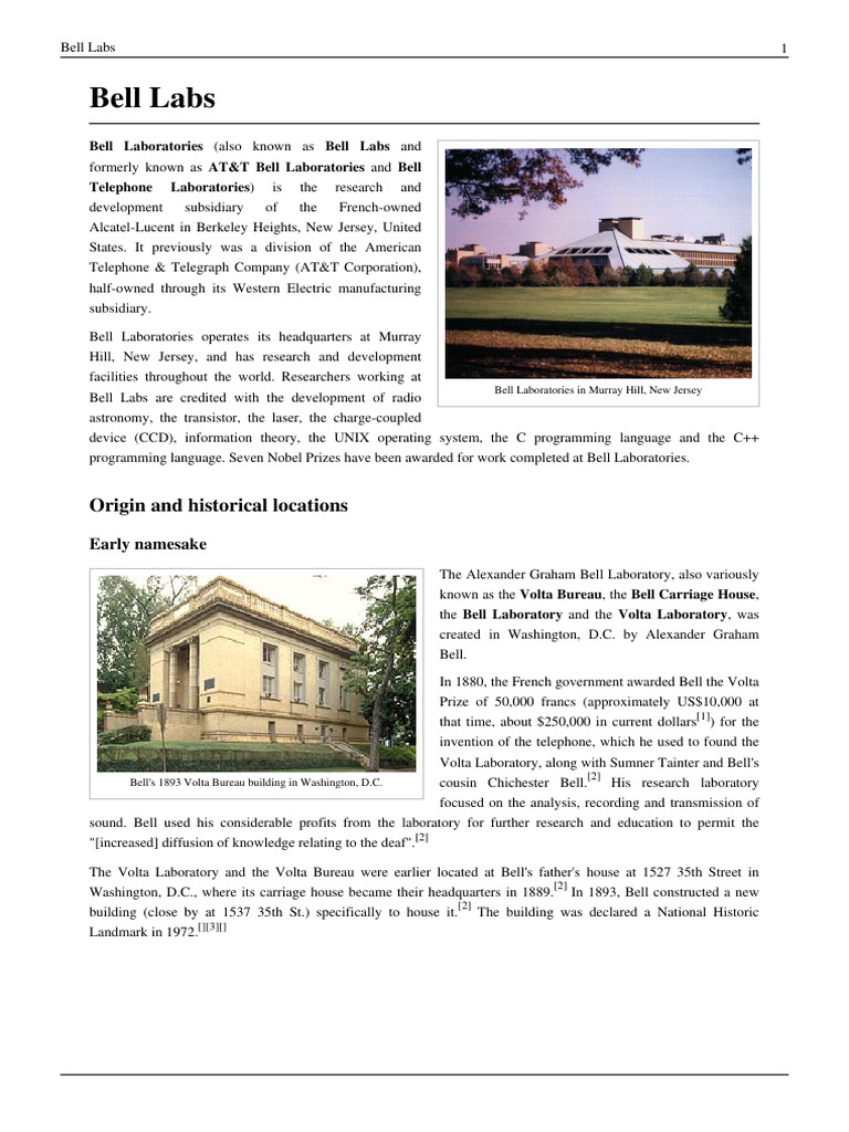The History and Groundbreaking Innovations of Bell Labs | PDF ...