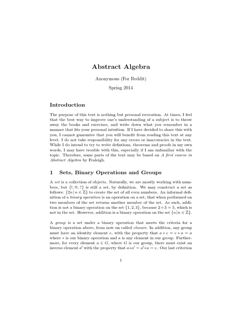 Abstract Algebra | PDF | Algebra | Abstract Algebra
