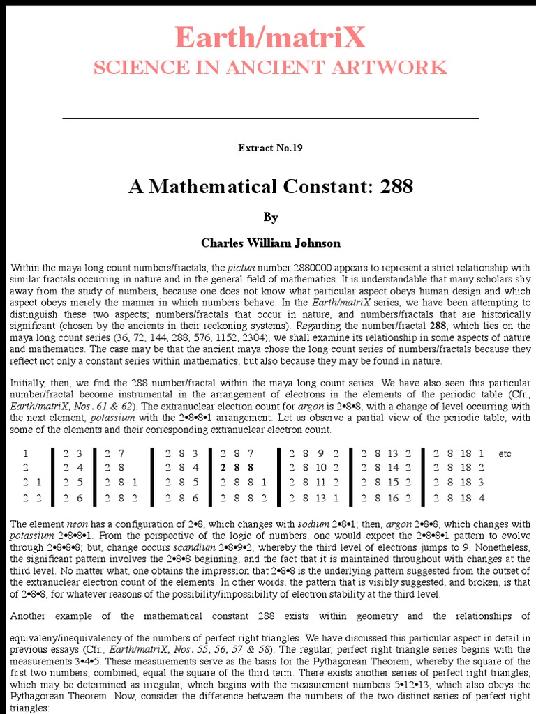 A Mathematical Constant: 288 | PDF | Periodic Table | Teaching Mathematics