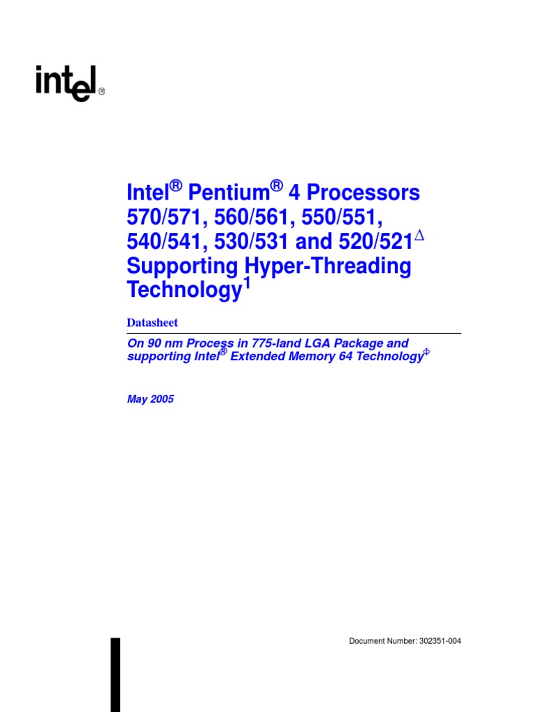 Manual Pentium 4 | PDF | Central Processing Unit | Intel